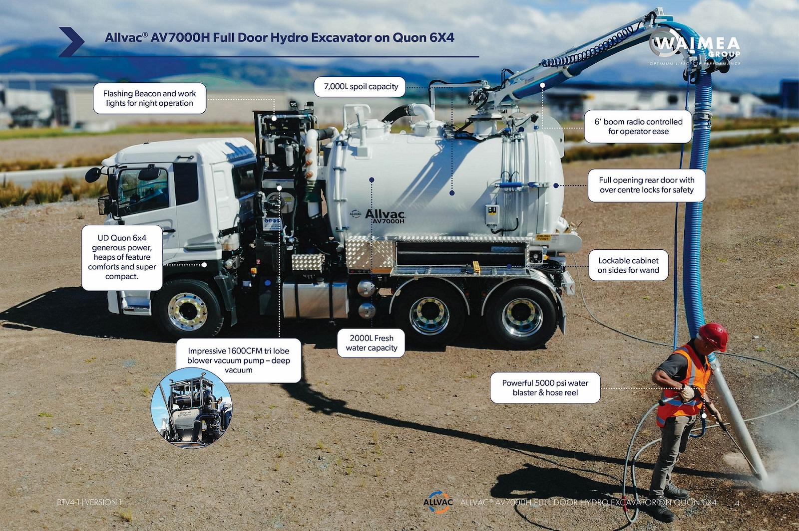 Allvac® AV7000H Hydro Excavator on UD Quon | Waimea Group NZ Ltd